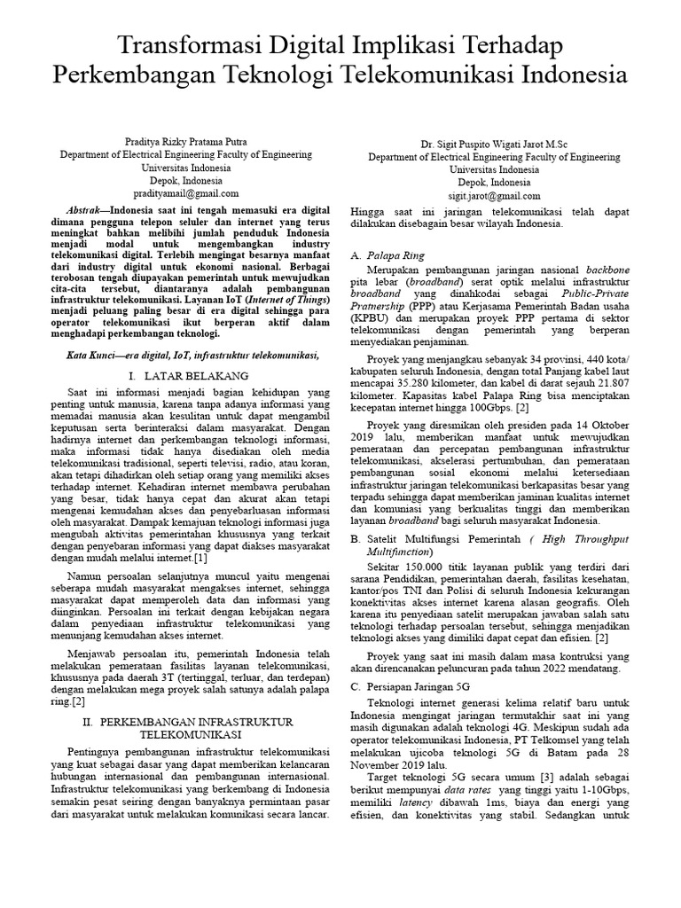 Transformasi Digital Telekomunikasi Indonesia | PDF | Seni | Komputer
