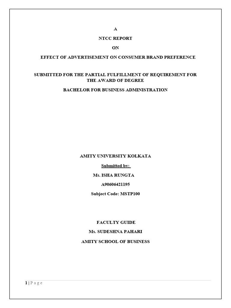 Isha Rungta NTCC | PDF | Advertising | Brand