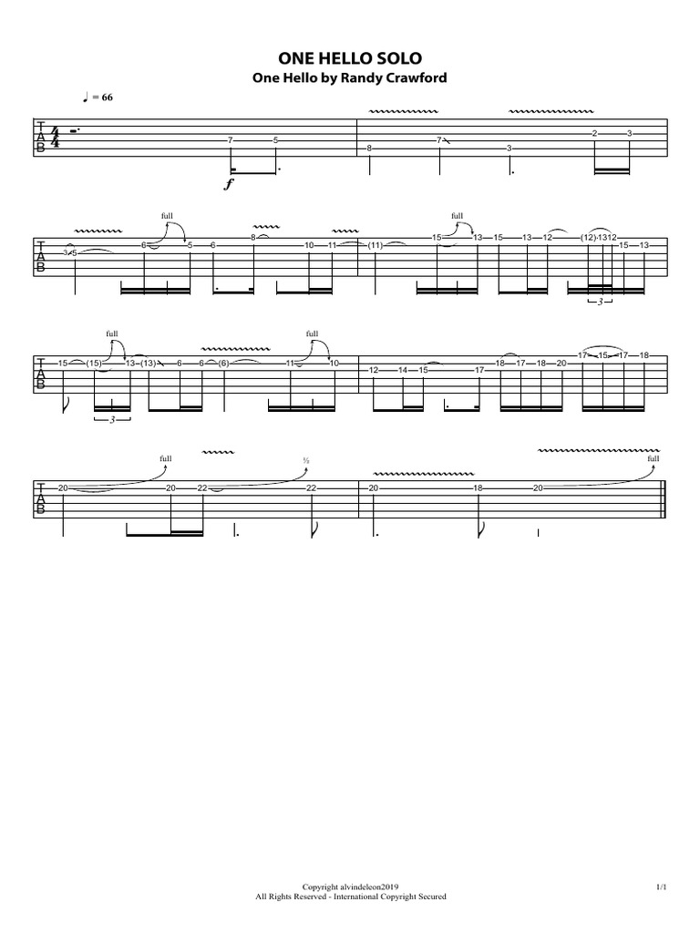 ONE HELLO SOLO - TABS Only | PDF
