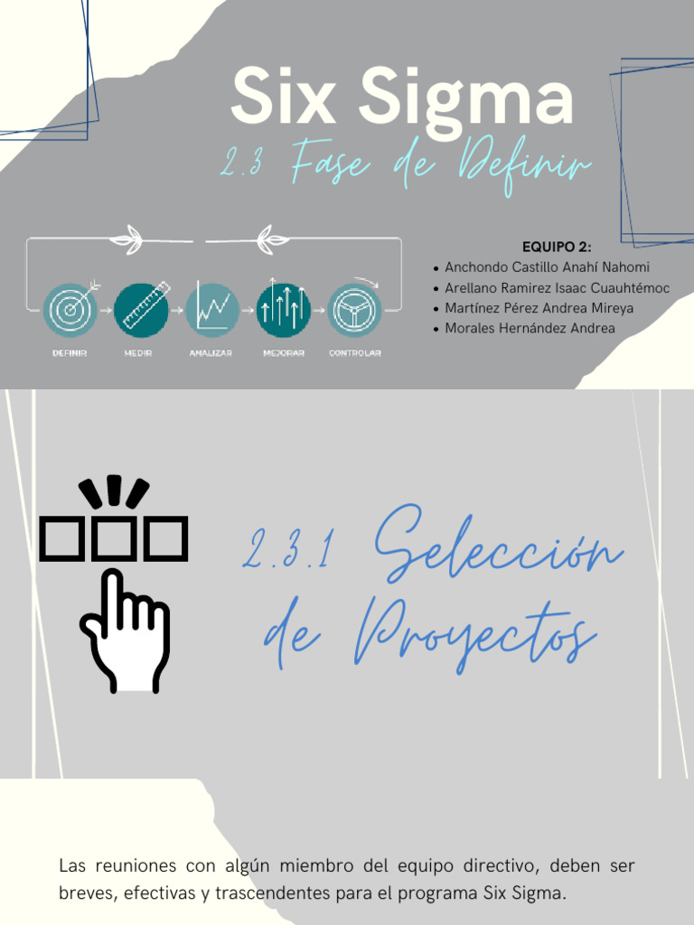 Six SIgma. Fase de Definir | PDF | Presupuesto | Six Sigma