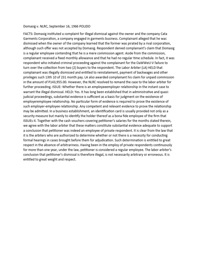 Domasig V | PDF | Arbitral Tribunal | Employment