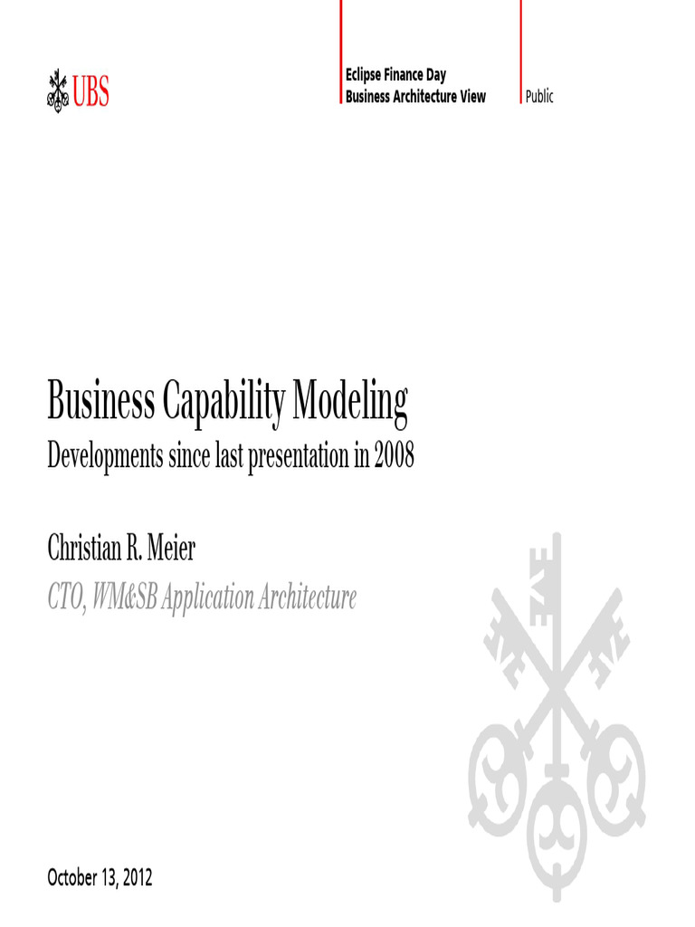 UBS - Business Capability - Modeling - First - Part - UBS | PDF ...