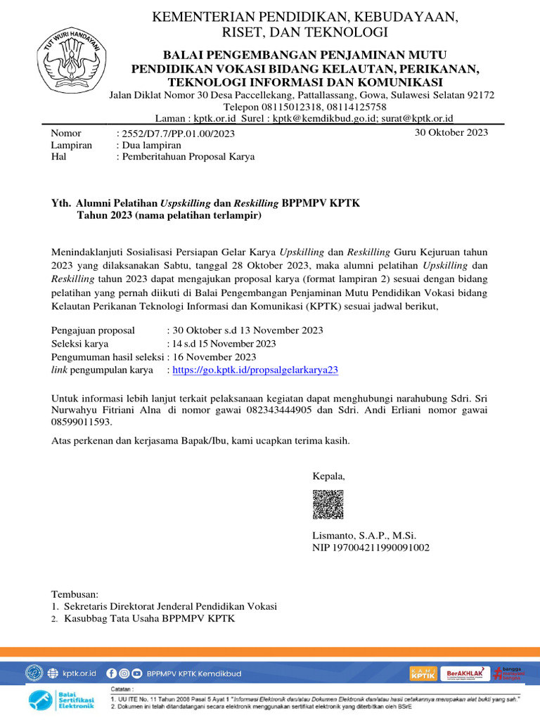 Dokumen 371194 1698665241 Pemberitahuan-Propos | PDF