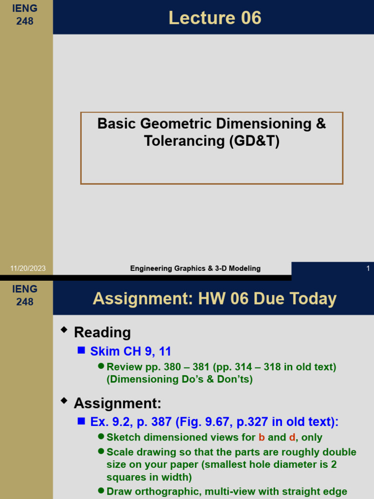 Geometric Dimensioning 1 | PDF | Engineering Tolerance | Geometry