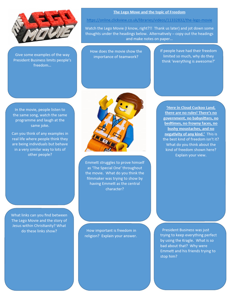 Lego Movie Freedom Worksheet | PDF