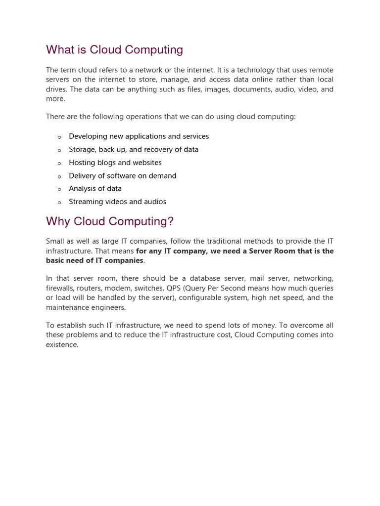 Cloud Computing & Type | PDF | Cloud Computing | Computing