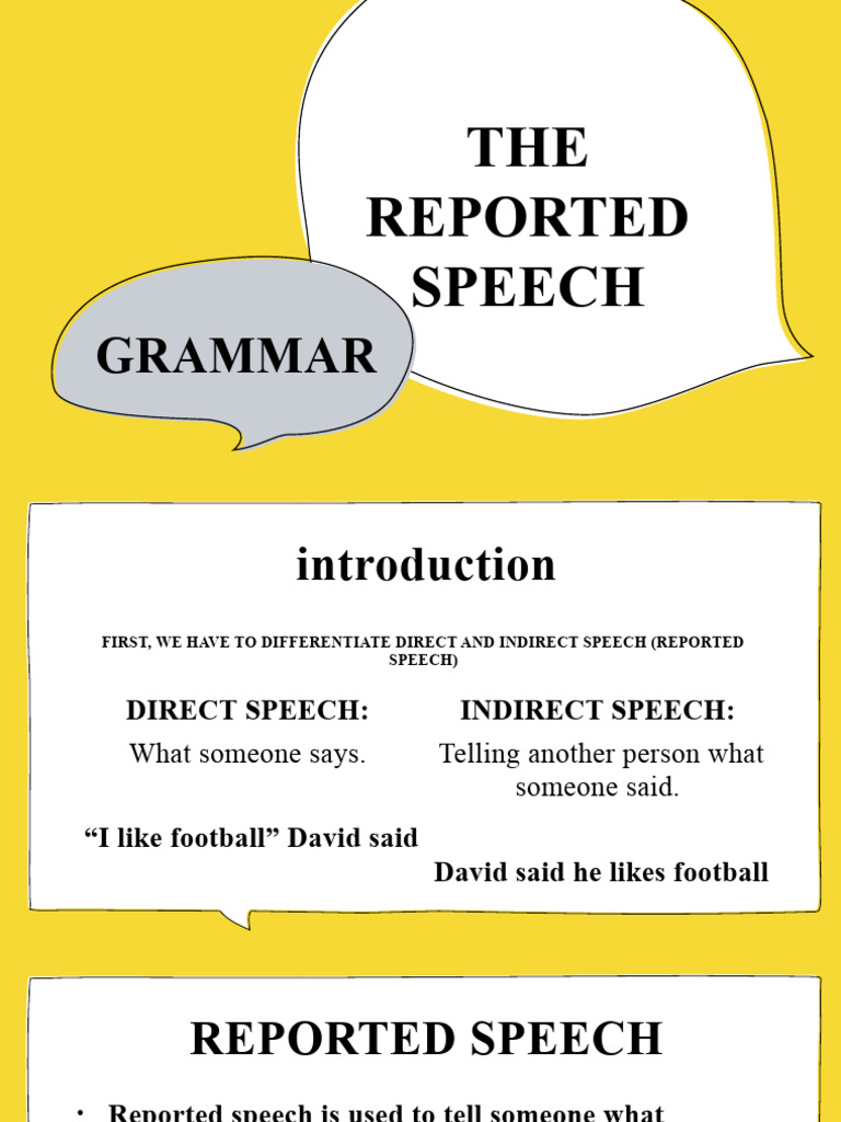 Reported Speech (Diapositivas) | PDF | Cognitive Science | Languages