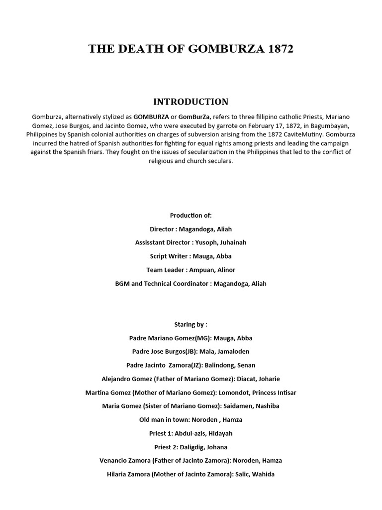 The Death of Gomburza 1872 | PDF | Philippines | Spanish Colonization Of The Americas