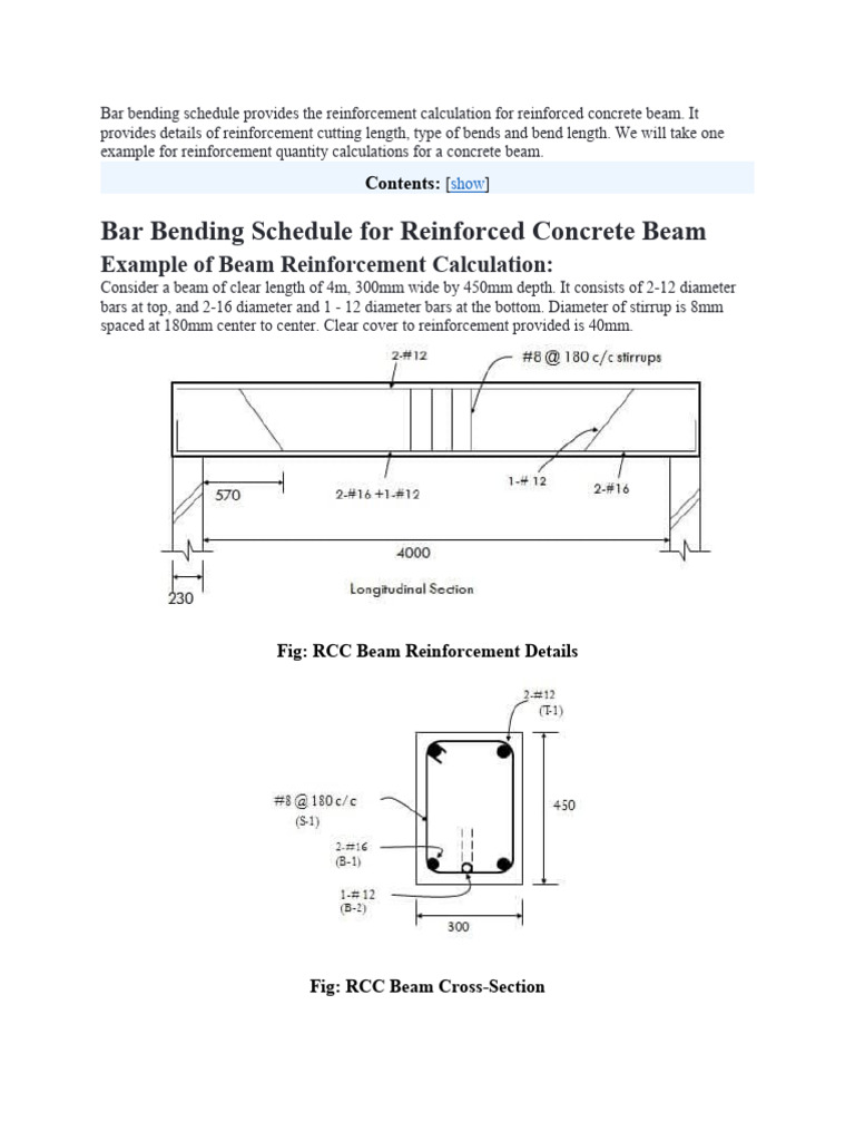Bar Bending Schedule for RCC Beams | PDF | Beam (Structure ...