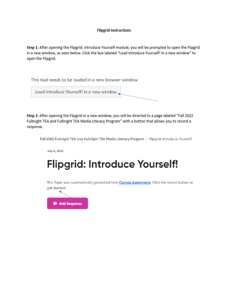 Flipgrid Instructions | PDF