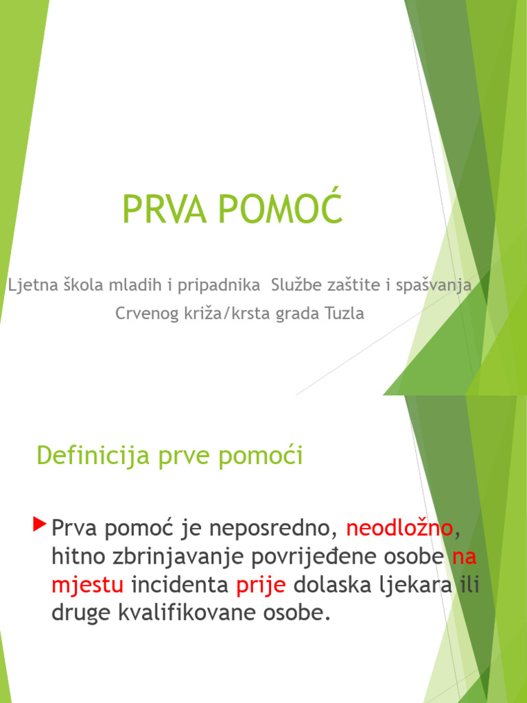 CPR Prezentacija - 1 Red Reanimacija, Bočni Položaj I Zastoj Srca | PDF