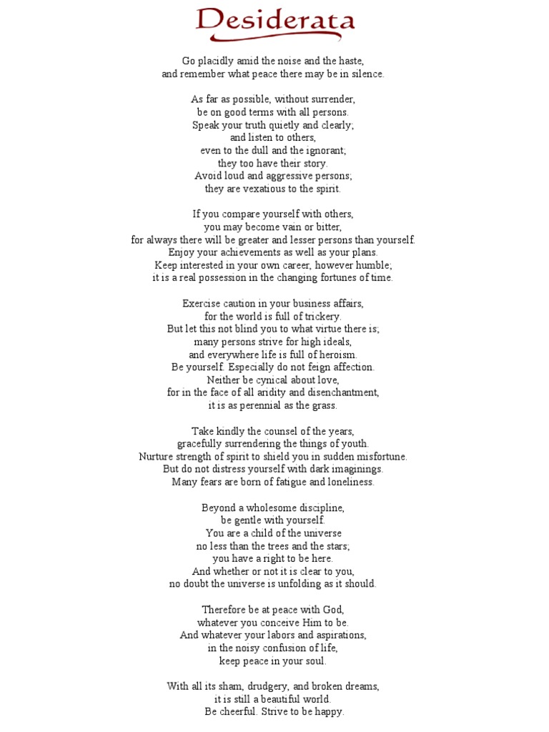 Desiderata | PDF