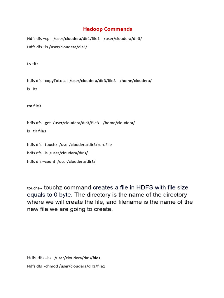 Hadoop Commands | PDF | Computer File | Filename