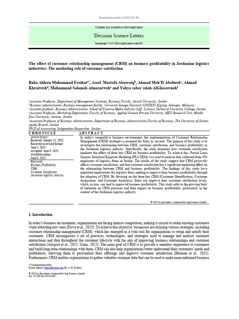 Crm Dimensions Pdf Customer Relationship Management Marketing