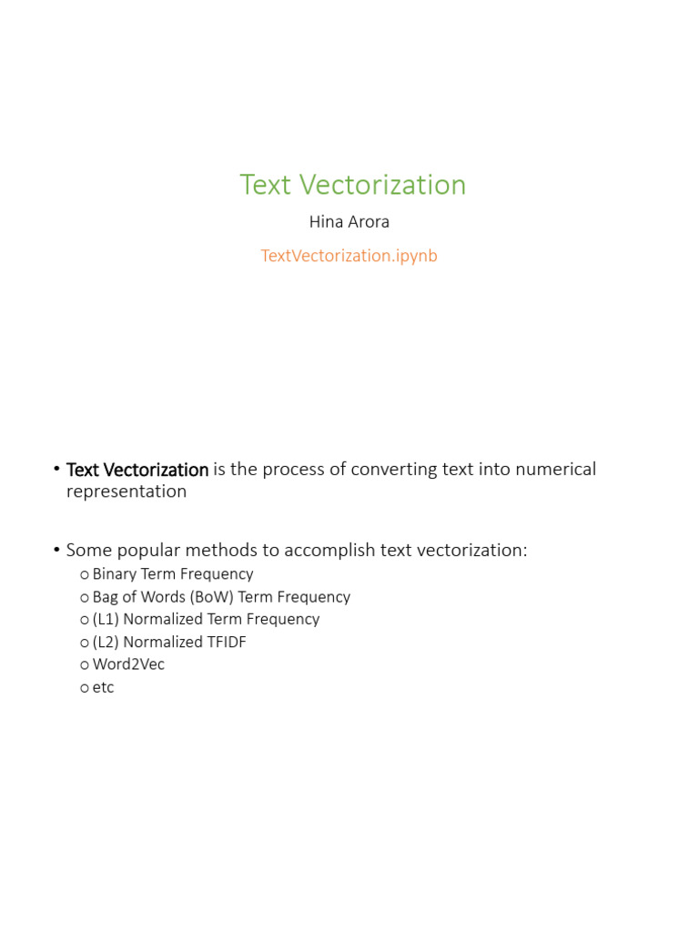 Text Mining Vectorization Pdf Computing Applied Mathematics