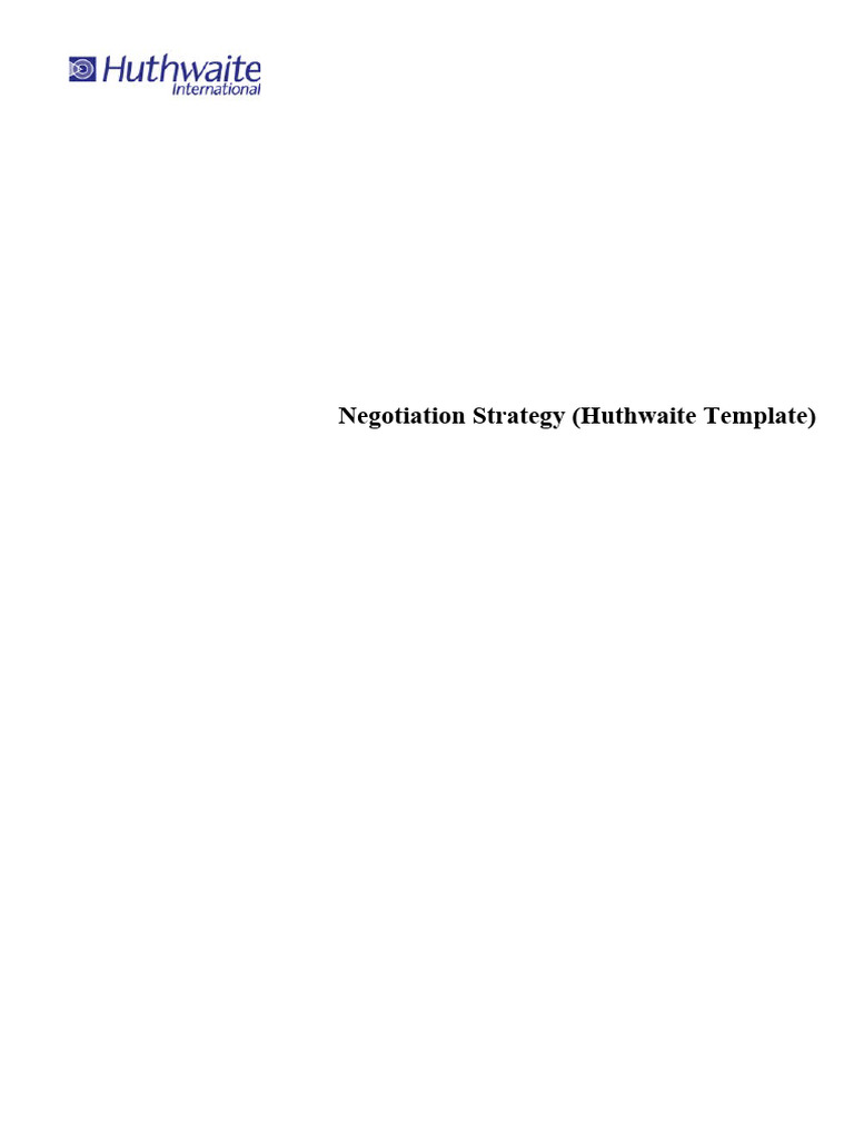 Negotiation Strategy Template Guide | PDF | Negotiation | Business