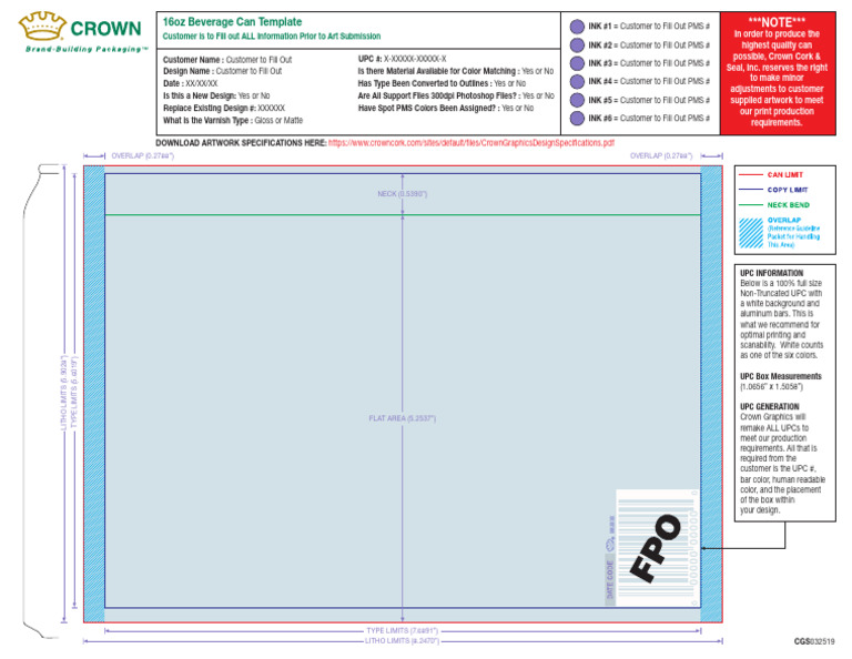 16 oz Beer Can Label Template Guide | PDF | Universal Product Code ...