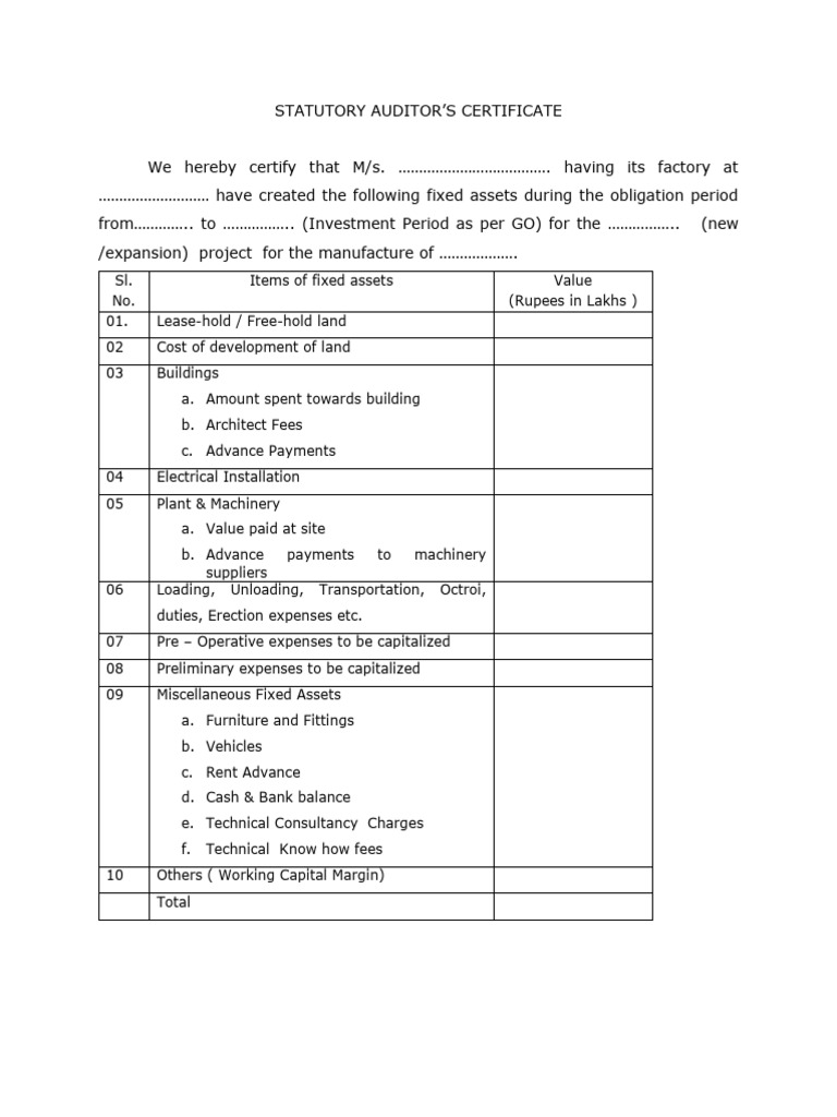 Statutory Auditor | PDF | Expense | Fixed Asset