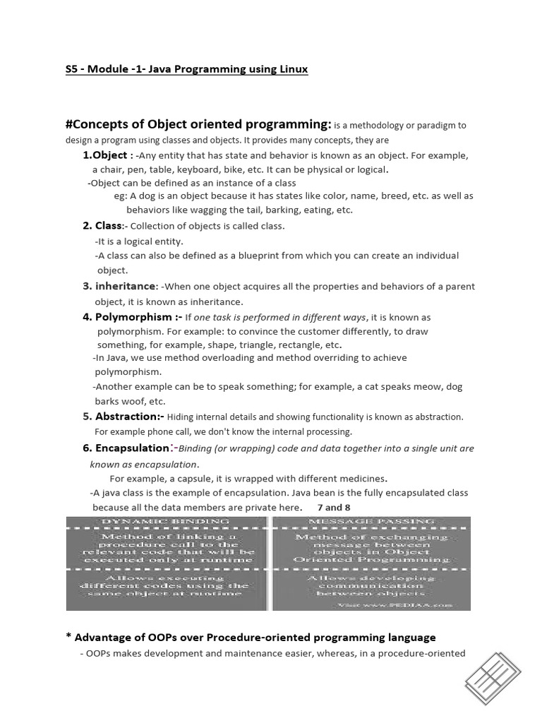 S5 Java Programming Using Linux Full Note Pdf Inheritance Object Oriented Programming 2101
