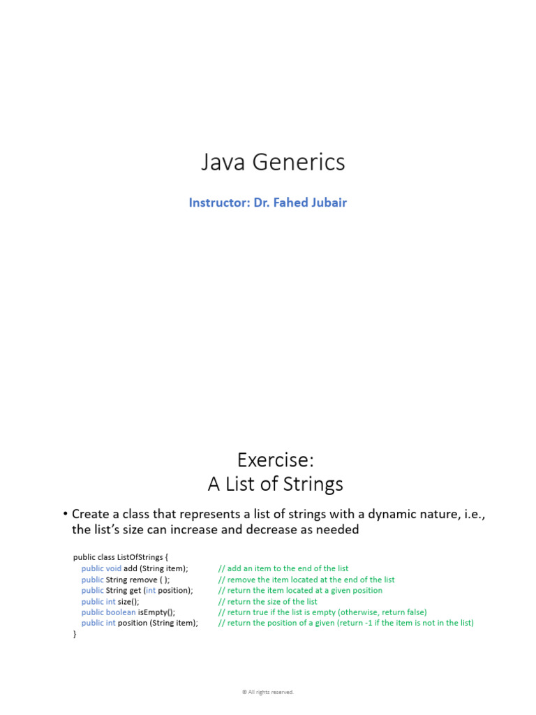 08 Generics Pdf Method Computer Programming String Computer Science 