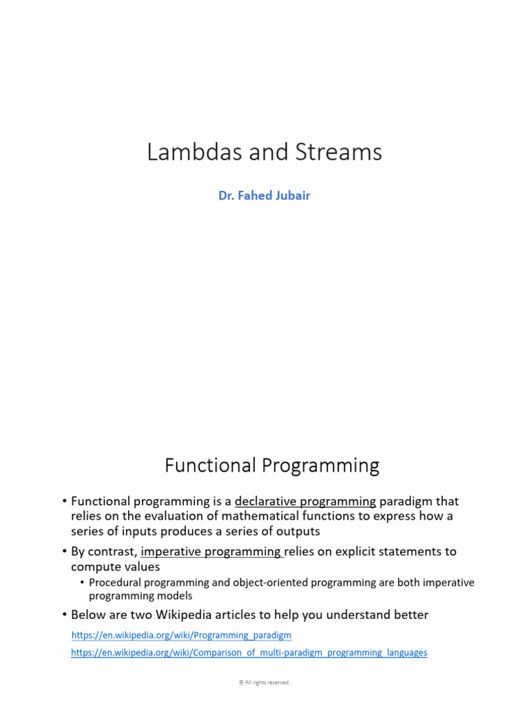 09 Lambdas | PDF | Anonymous Function | Parameter (Computer Programming) 09 Lambdas | PDF | Anonymous Function | Parameter (Computer Programming)