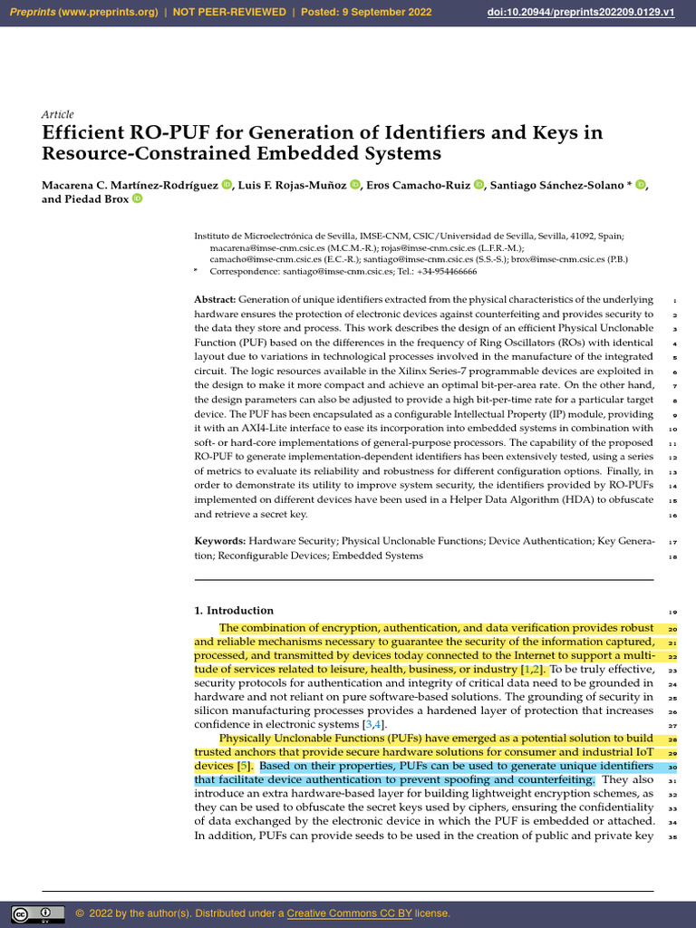 3-4. Efficient RO-PUF For Generation of Identifiers and Keys | Download Free PDF | Computer ...