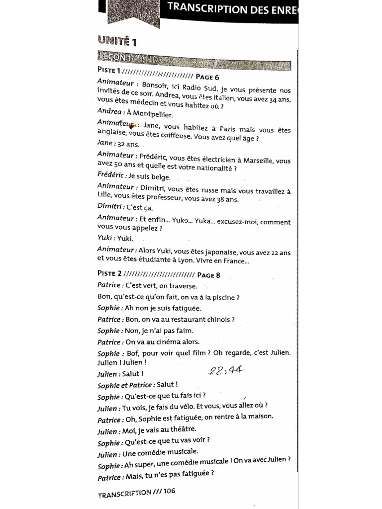 Compréhension Orale 1 | PDF