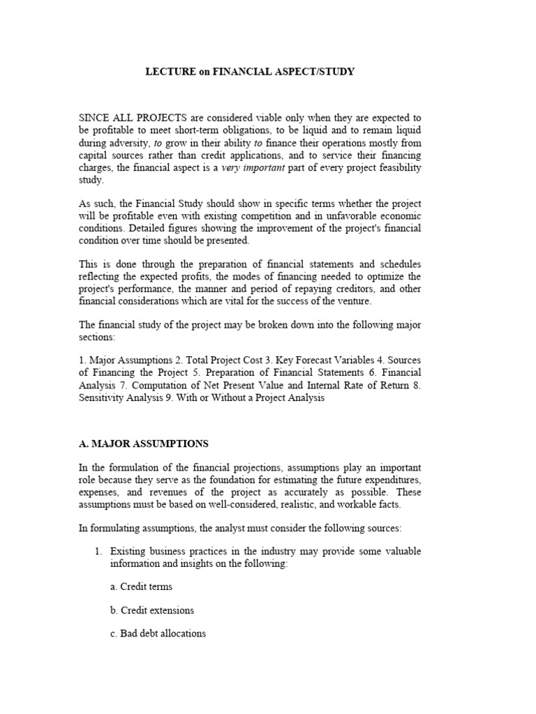 Financial Study Lecture | PDF | Net Present Value | Internal Rate Of Return