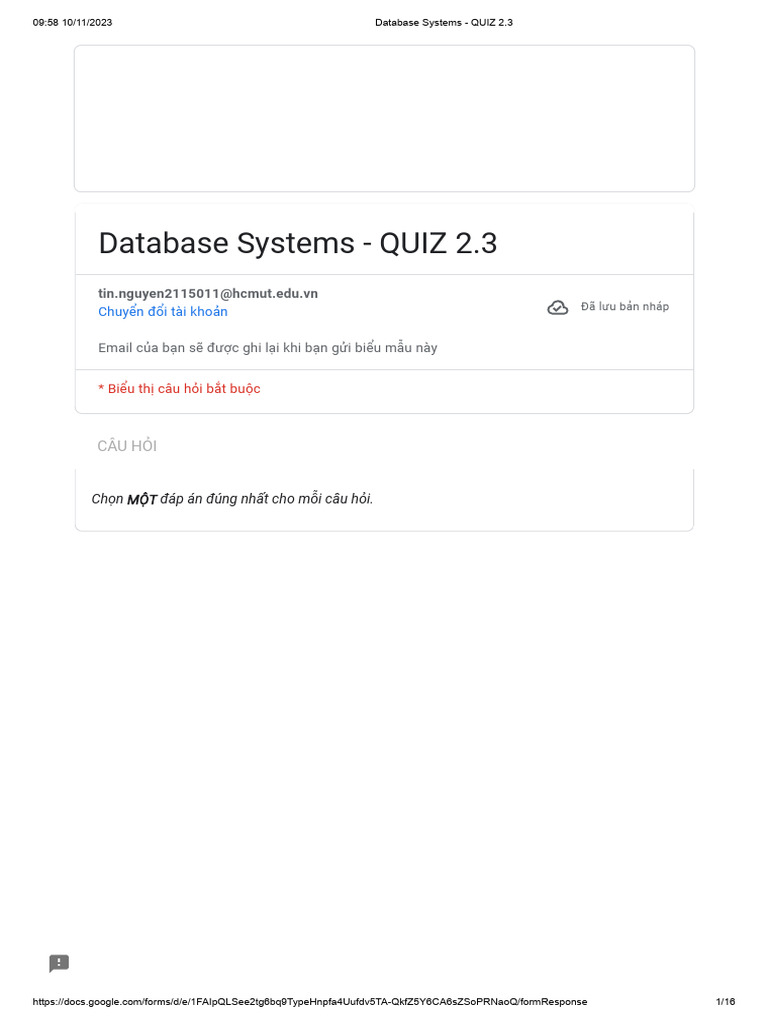 Database Systems - QUIZ 2.3 | PDF