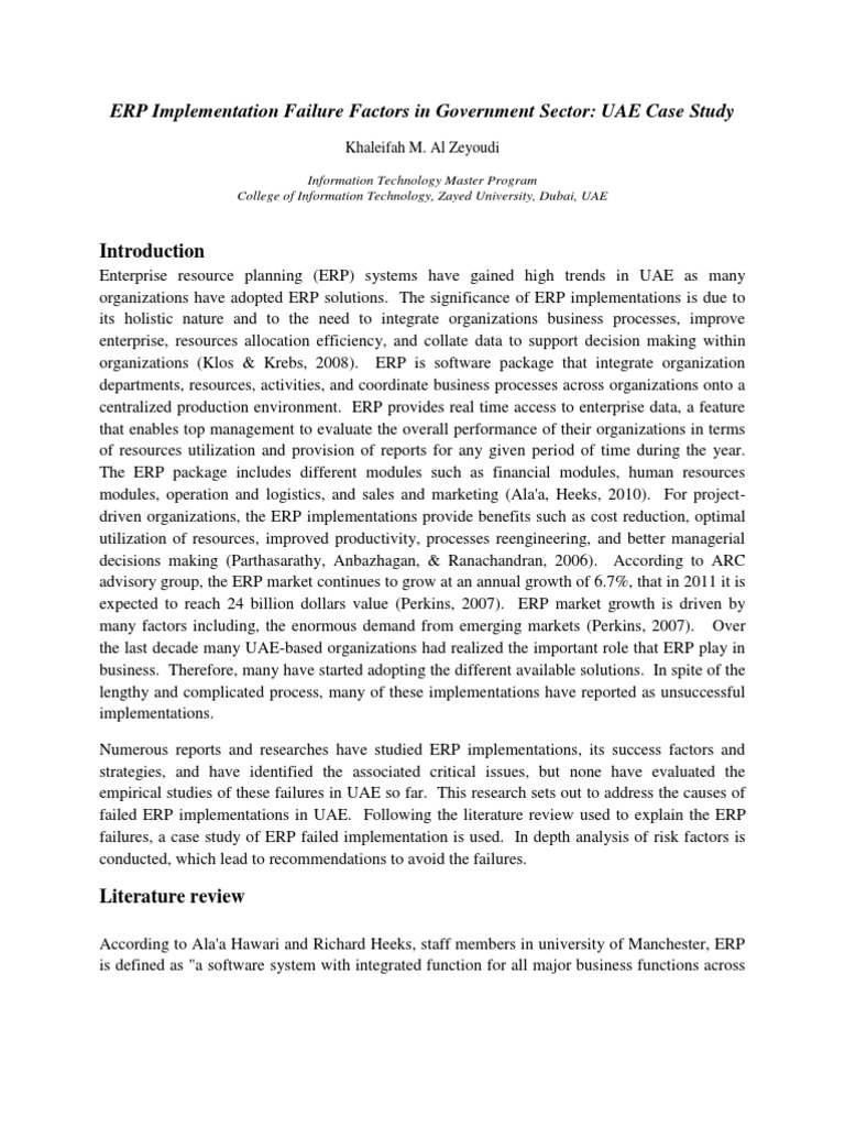 ERP Case Study FINAL | PDF | Enterprise Resource Planning | Business ...