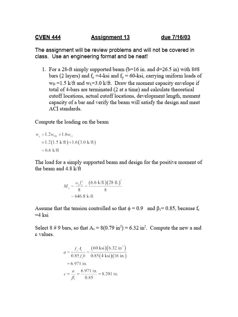 Assignment13 Solution | PDF | Beam (Structure) | Applied Mathematics