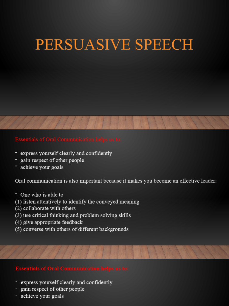 Persuasive Speech | PDF | Rhetoric | Communication