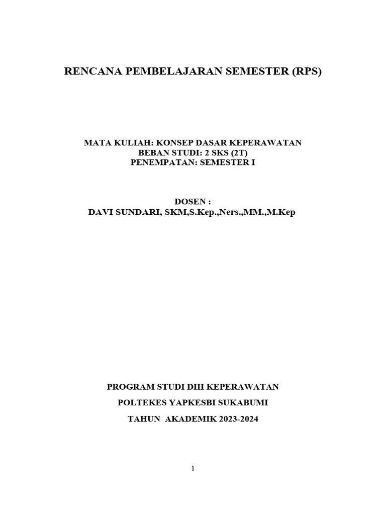 RPS KDK 2023-2024-1 | PDF