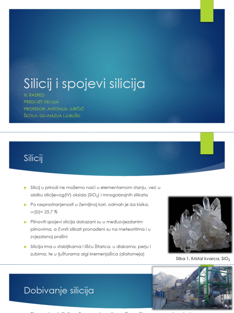 3 Silicij I Spojevi Silicija | PDF