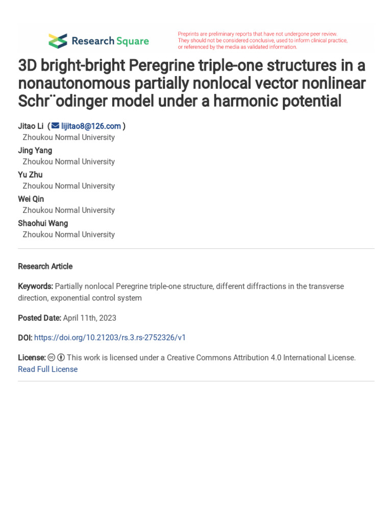 3d Bright Bright Peregrine Triple One Structures In A Nonautonomous Partially Nonlocal Vector