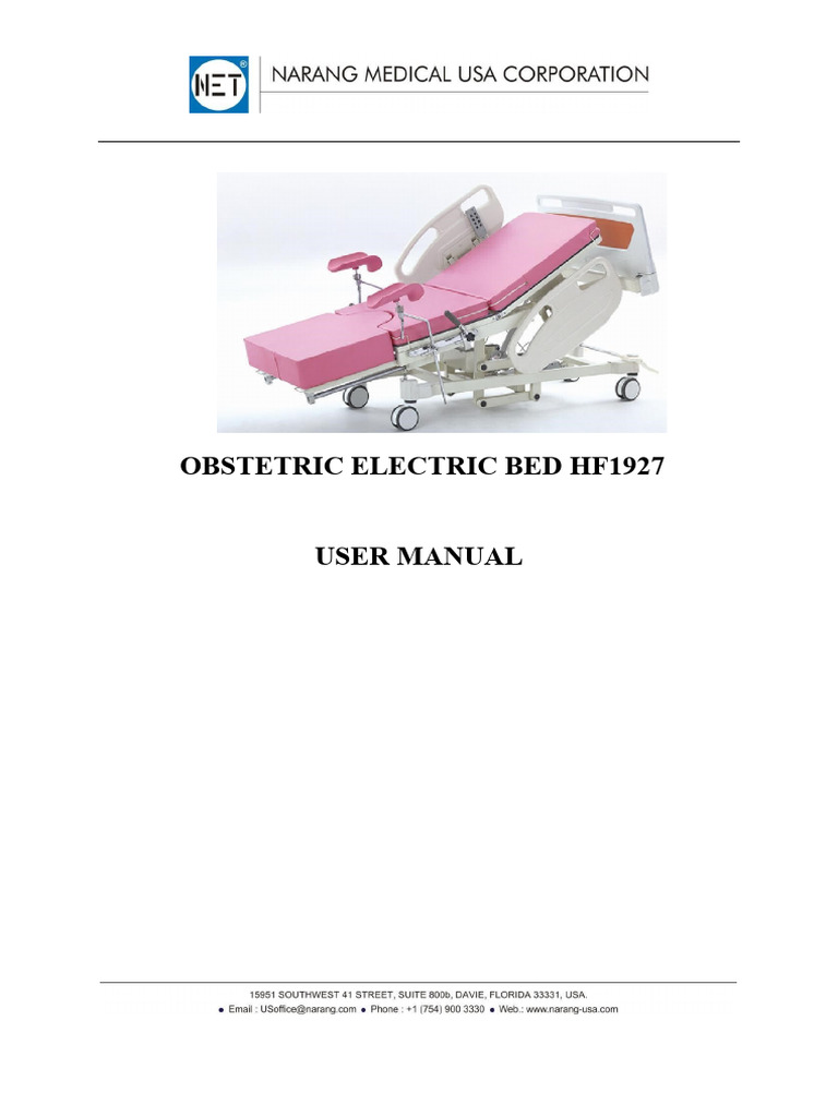 Obstetric Electric Bed User Manual | PDF | Electric Motor | Rectifier