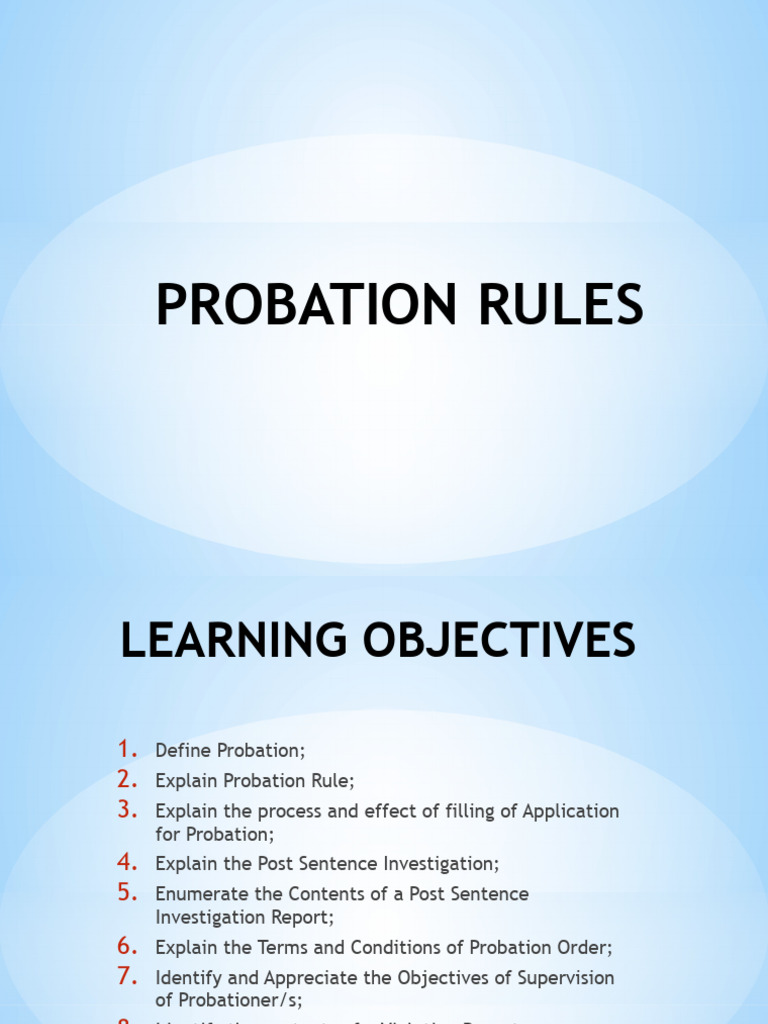 Chapter 4 Probation Rules 1 | Download Free PDF | Probation | Presentence Investigation Report