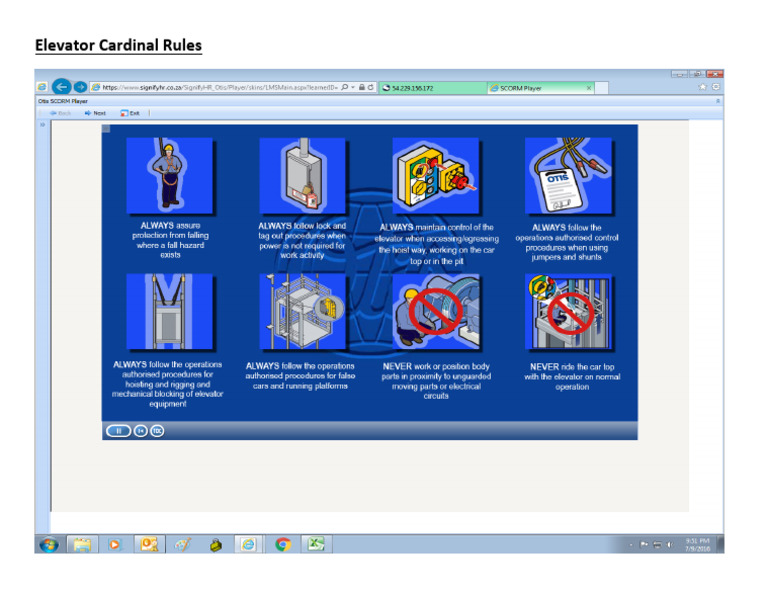 Elevator Cardinal Rules | PDF