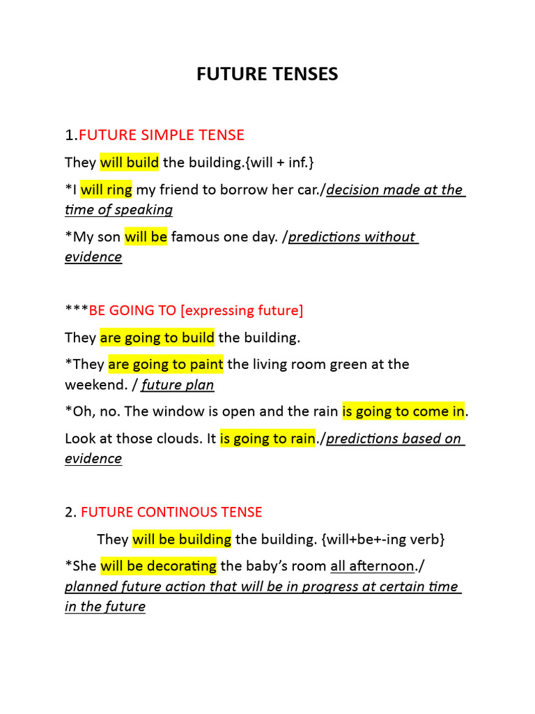 Future Tenses | PDF
