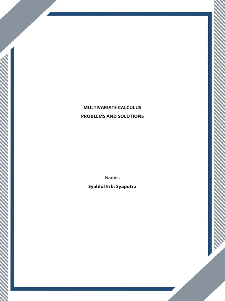 Soal Dan Pembahasan Kalkulus Multivariat | PDF