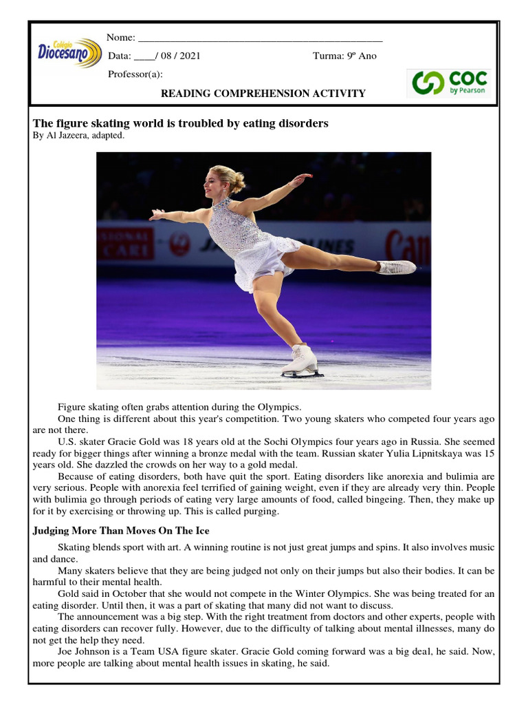 Reading Comprehension Exercise - The Figure Skating World Is Troubled ...