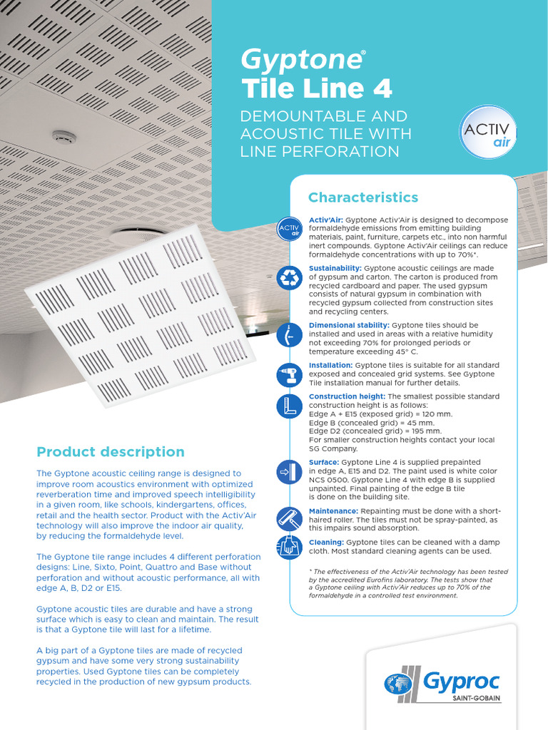 TDS - Gyptone Line 4a 10 | PDF | Tile | Materials