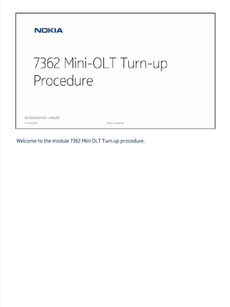 4 7362 Mini Olt Turn Up Procedure - Compress | PDF | Ip Address | Port ...