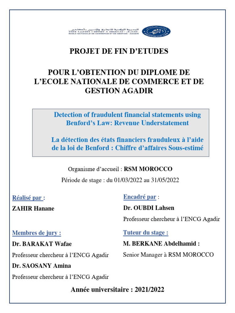 Zahir Hanane GFC Pfe | PDF | Audit | Financial Audit