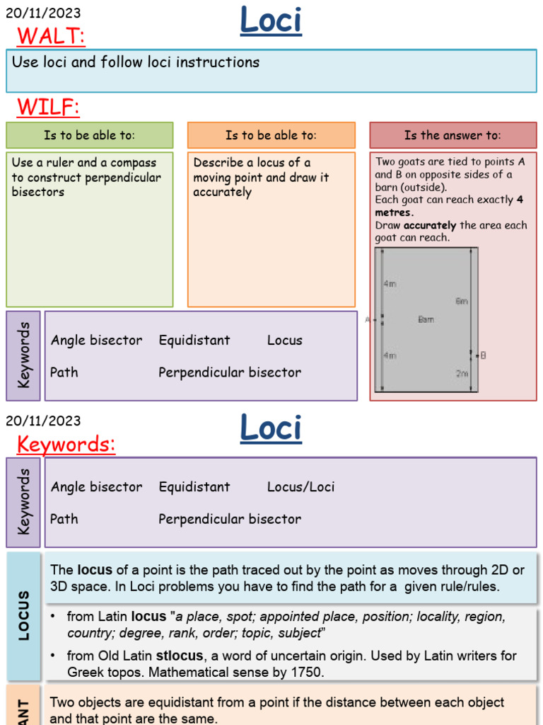 2 Loci | PDF | Circle | Perpendicular
