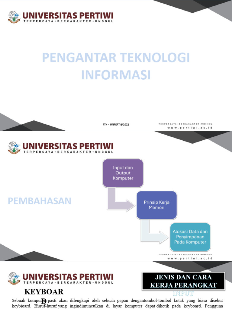 3&4. Input Dan Output Komputer, Prinsip Kerja Memori, Alokasi Data Dan Penyimpanan Pada Komputer ...
