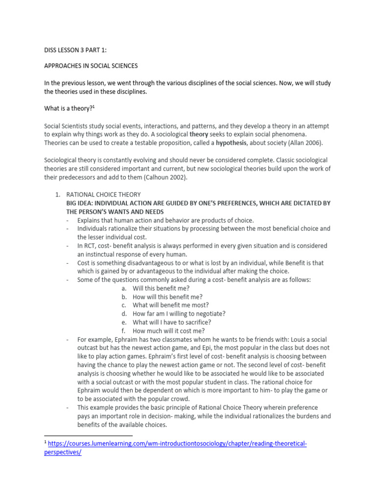 Diss Lesson RTC | PDF | Sociology | Theory