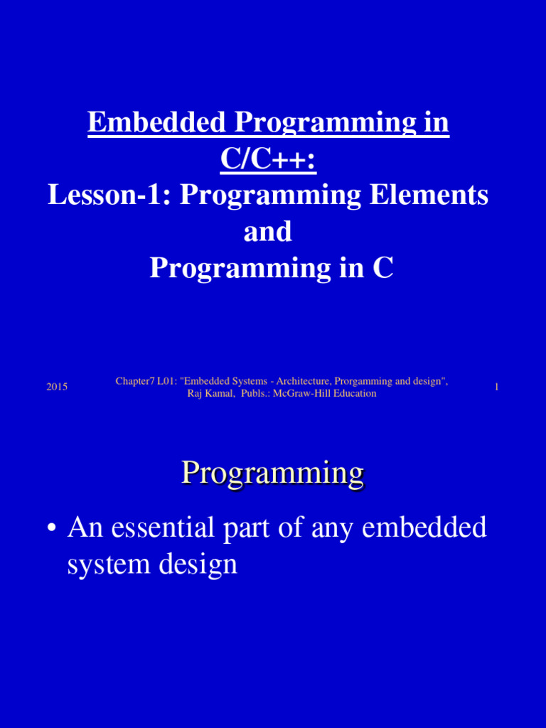 Chap 7Lesson01Emsys3ECProgrElements | PDF | Assembly Language | Programming Language