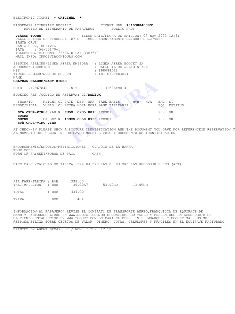 Etkt | PDF | Hotel | Aviación