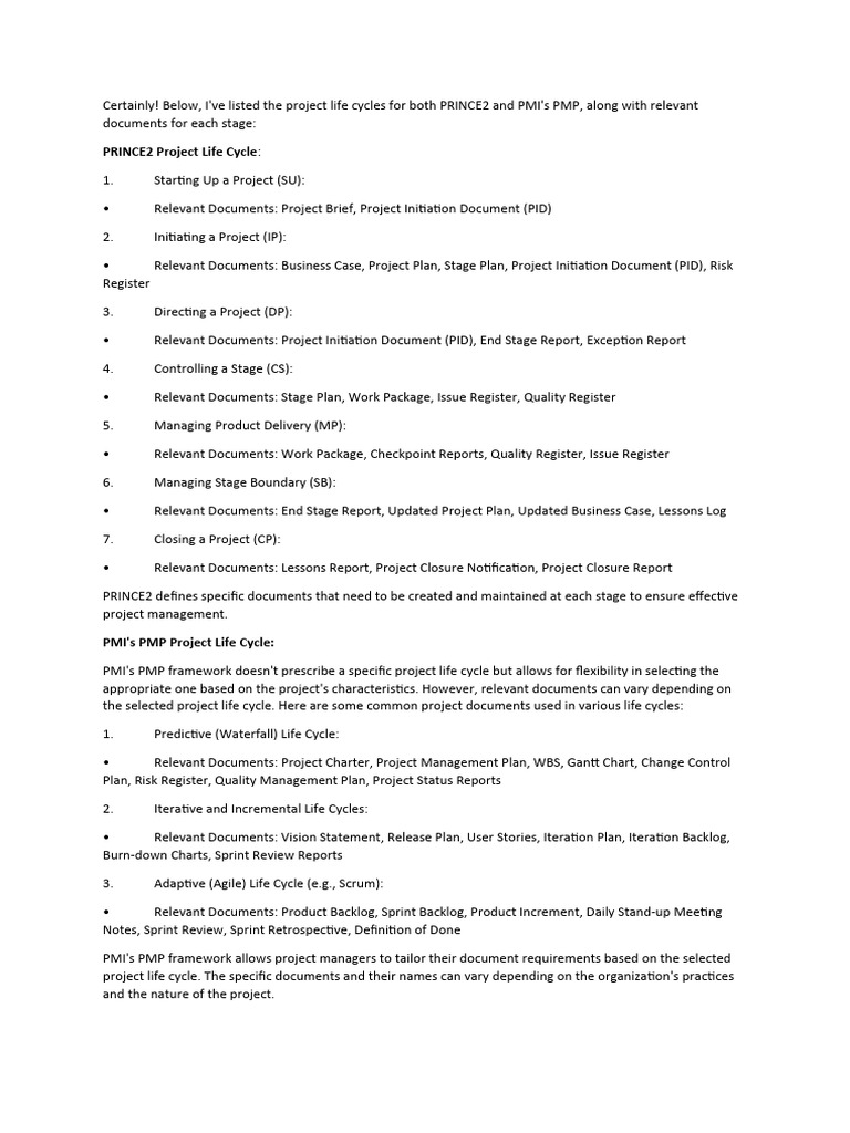 Prince2 Vs PMP Docs | PDF | Project Management | Scrum (Software ...
